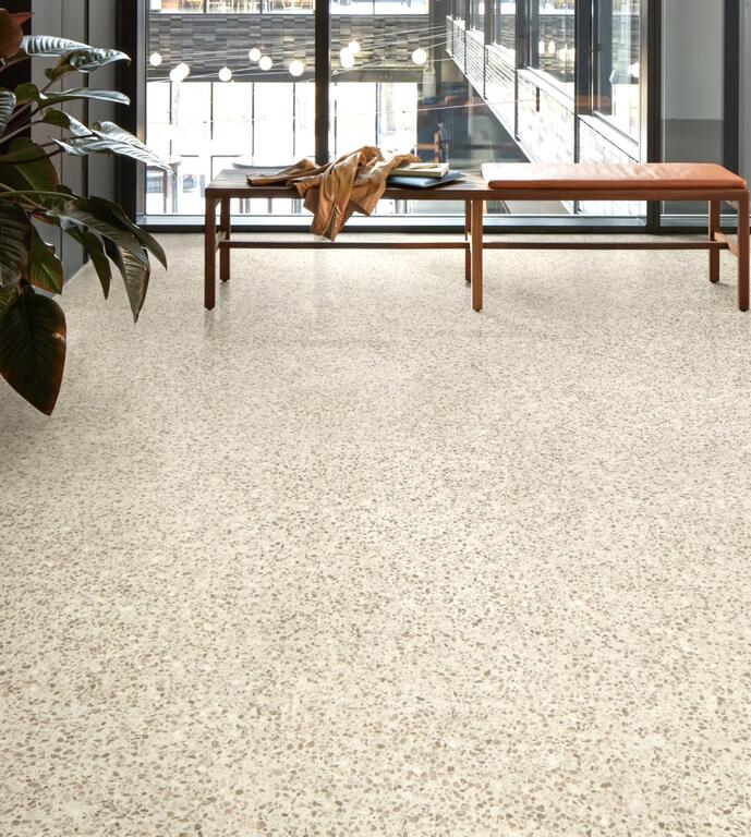 LVT In The Mix Terrazzo PVC Oyster - A03901